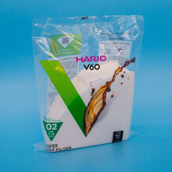 Hario V60 Filters 02 White 100 count | Downeast Coffee Roasters
